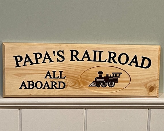 Train Sign Locomotive Art Railroad Sign All Aboard | Etsy