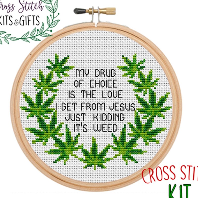 Weed Cross Stitch - Etsy