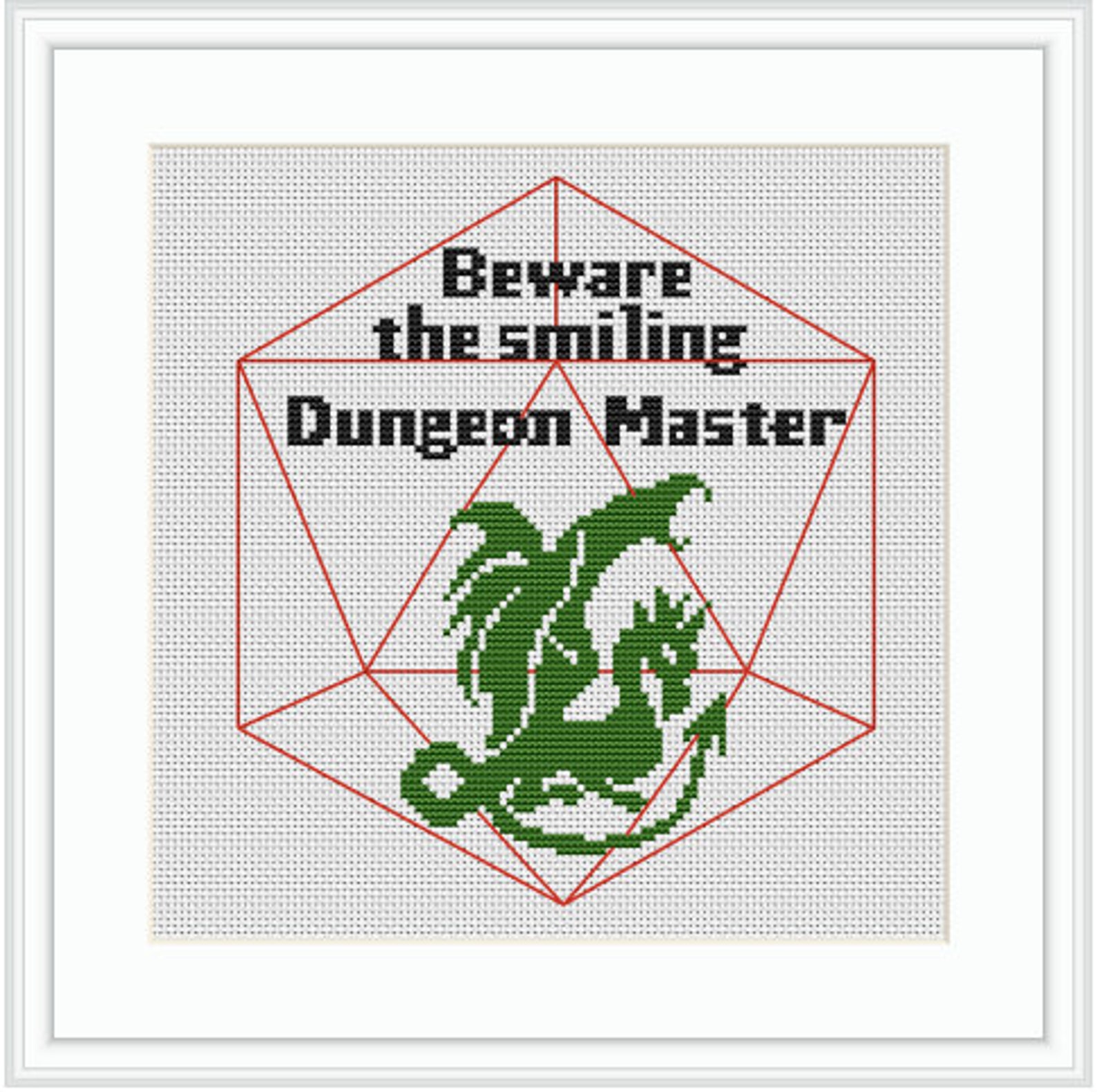 Beware the Smiling Dungeon Master Cross Stitch Kit. Nerdy - Etsy