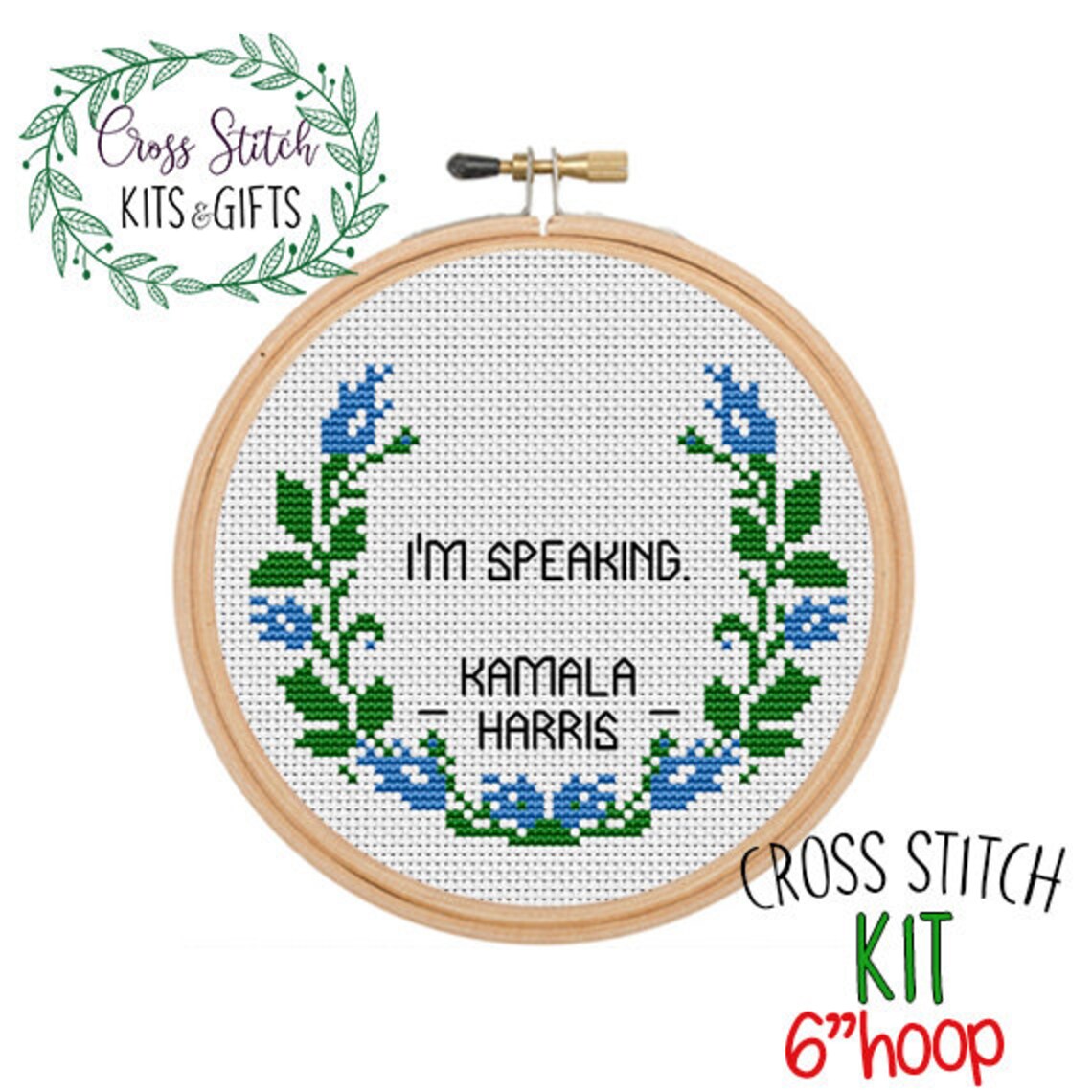 Kamala Harris Quote Cross Stitch Pattern. Feminist Embroidery - Etsy