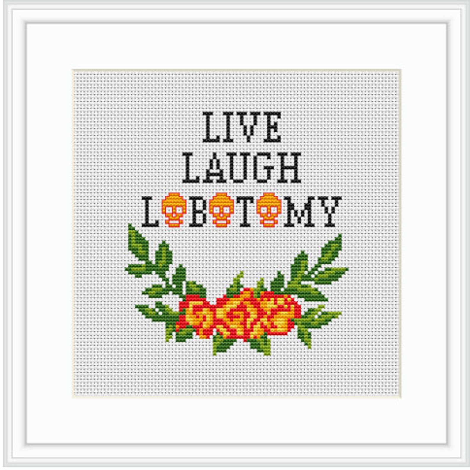 Live Laugh Lobotomy Cross Stitch Kit for Beginners. Rude Adult - Etsy