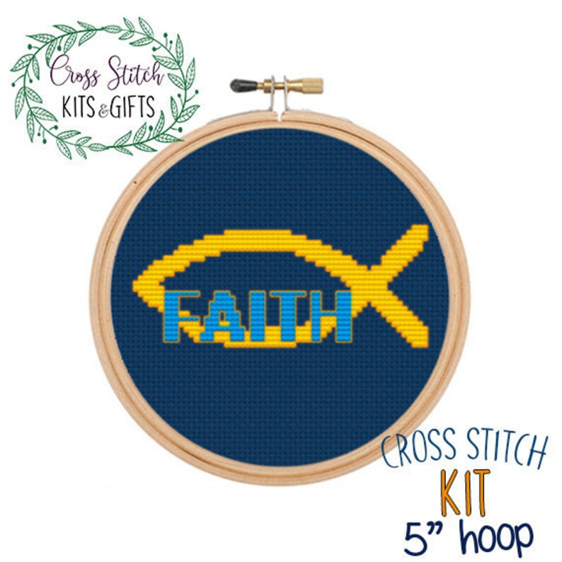 Faith Cross Stitch Beginner Kit. Christian Cross Stitch - Etsy