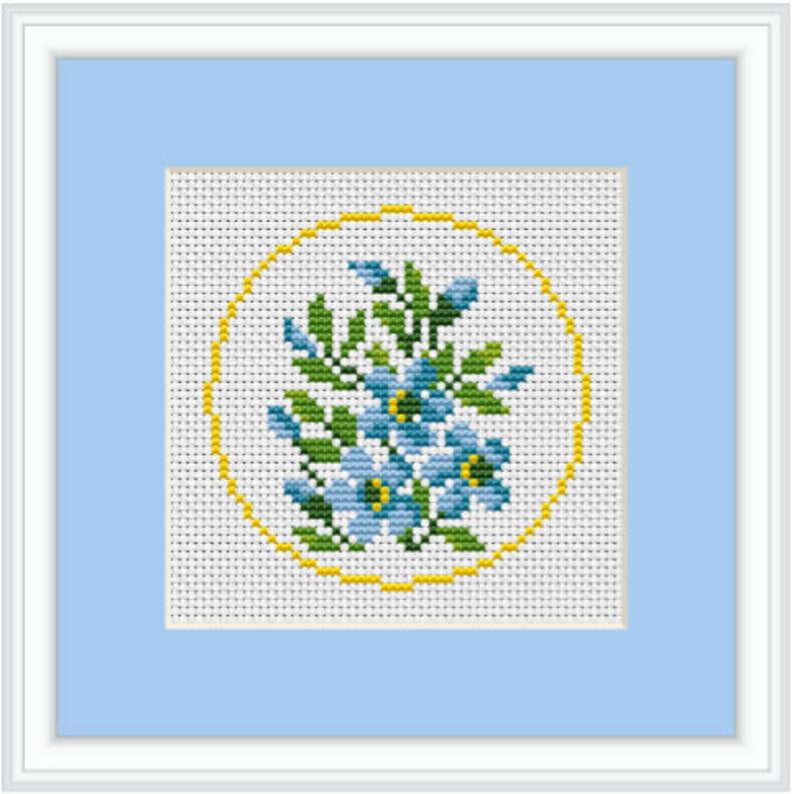 Blue Flowers Starter Kit For Beginners. Bouquet Of Flowers | Etsy