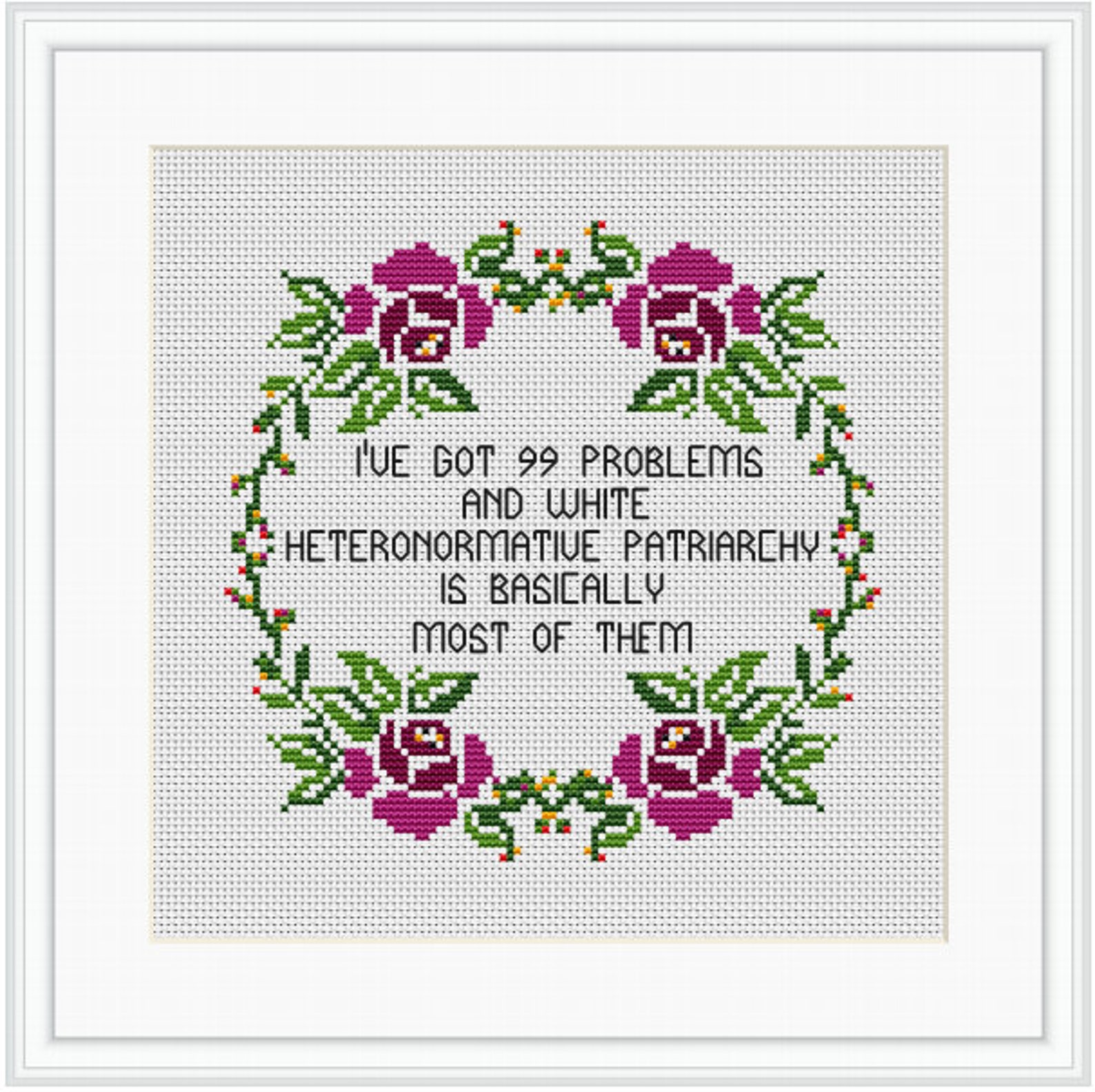 Cross Stitch Pattern. I've Got 99 Problems and White | Etsy