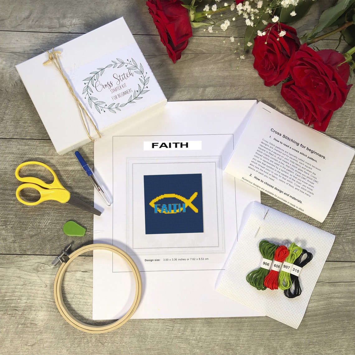 Faith Cross Stitch Beginner Kit. Christian Cross Stitch - Etsy
