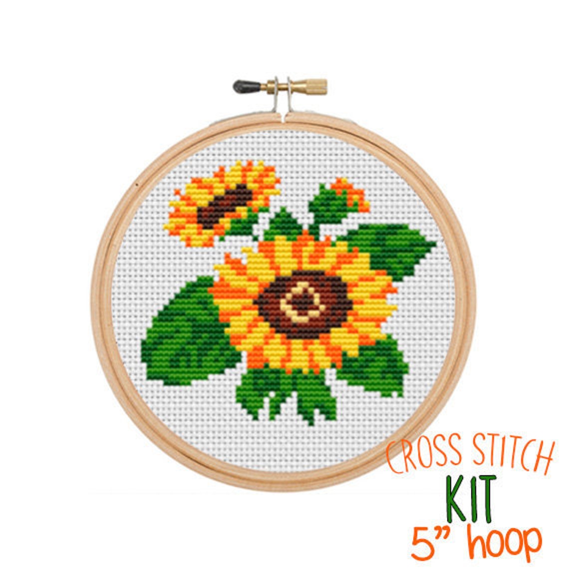 Sunflowers Starter Kit for Beginners. Sunflower Cross Stitch - Etsy
