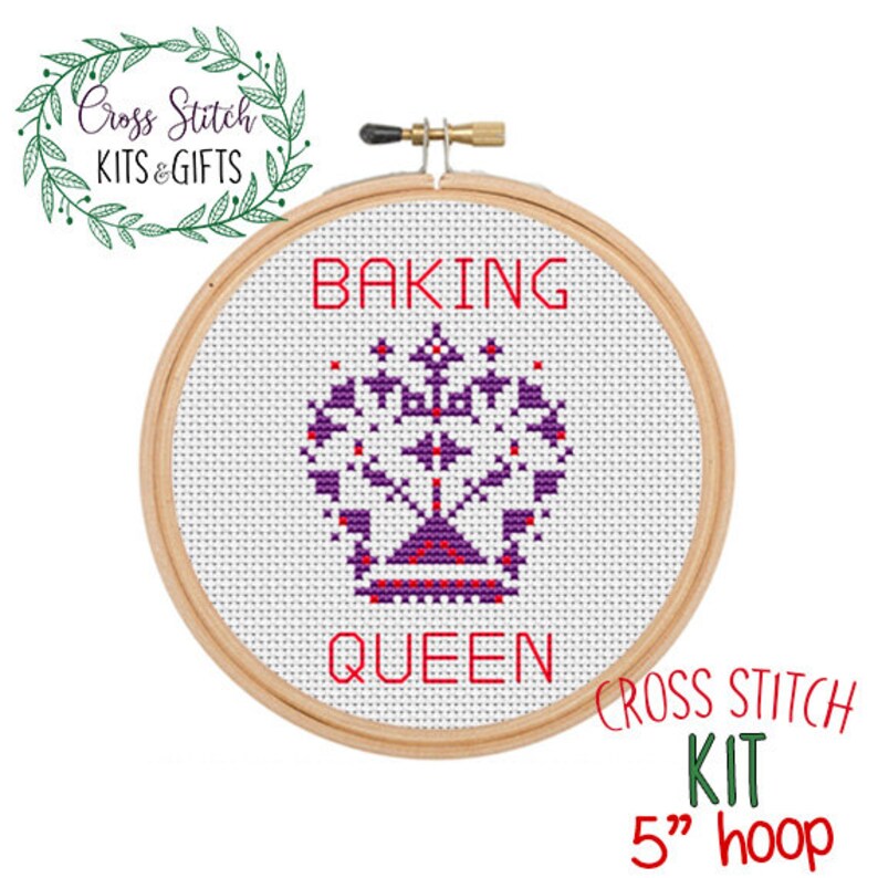 Starter Cross Stitch Kit for Beginners. Baking Queen Cross - Etsy