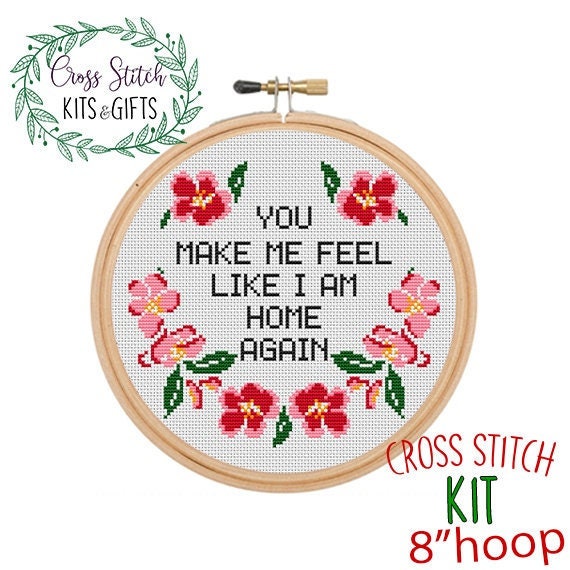 You Make Me Feel Like I Am at Home Again. Lyrics Cross Stitch - Etsy