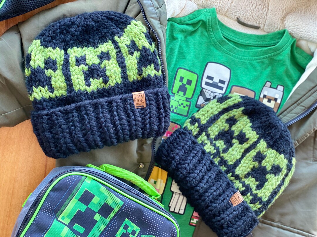 Gamer Knitted Winter Toque. Black and Green - Etsy