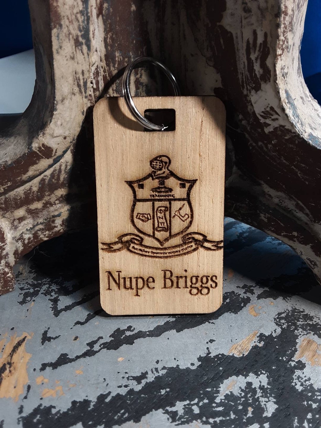 Kappa Alpha Psi Personalized Wood Laser Customized Fraternity Keychain ...