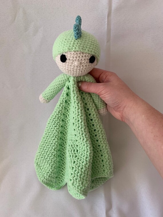 Davey the Dino Kid Handmade Crochet Baby Lovey | Etsy