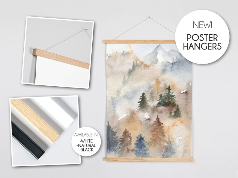 Watercolor Forest Print Set of 3 Nature Landscape Wall Art - Etsy