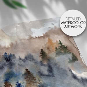 Watercolor Forest Print Set of 3 | Nature Landscape Wall Art | Abstract ...