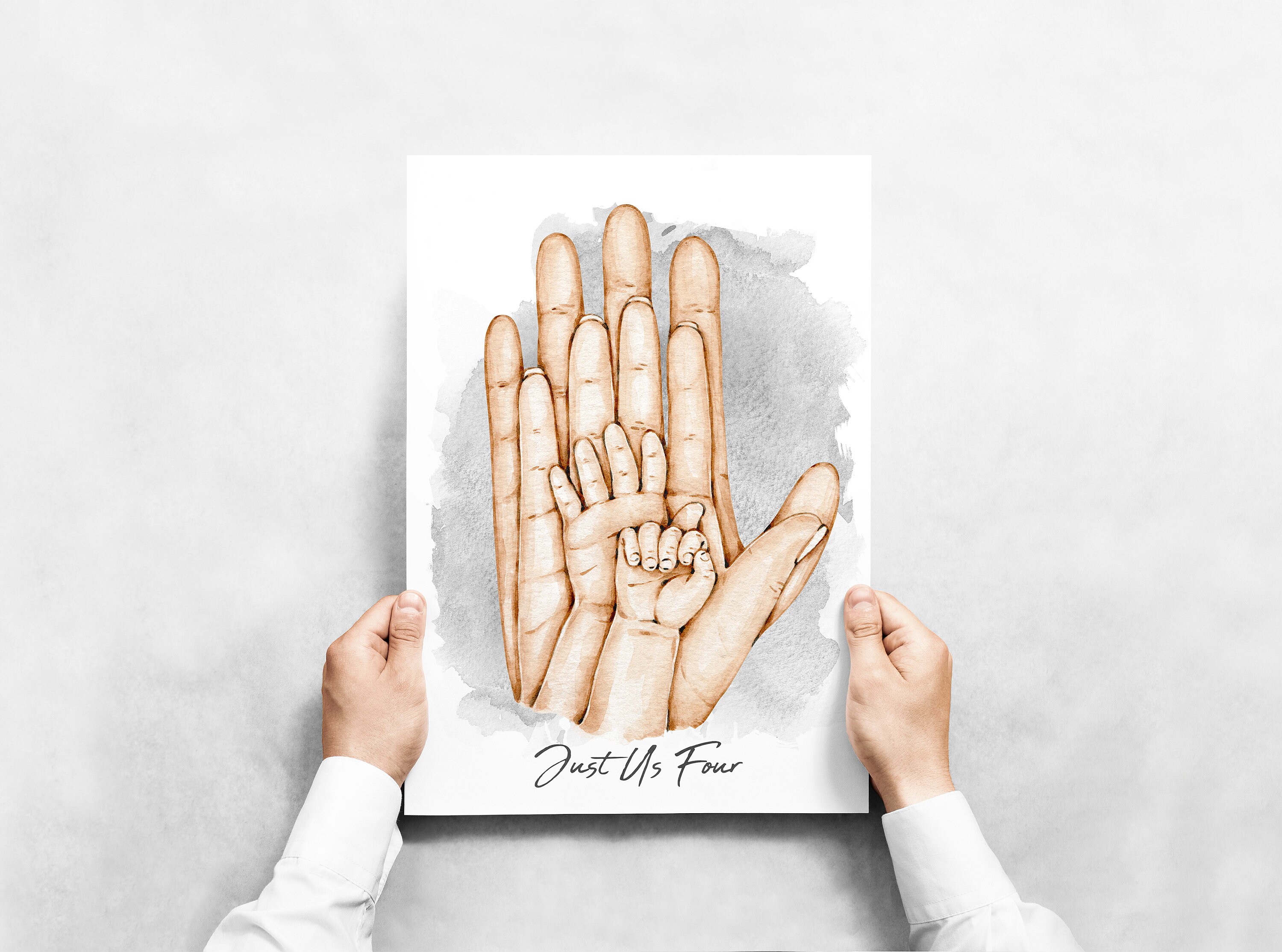 Family Hand Print Parents and Children Holding Hands | Etsy UK