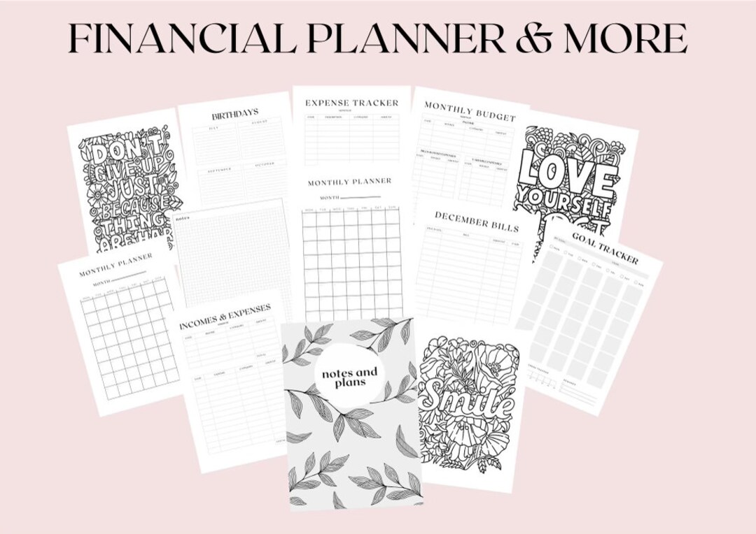 NEW YEAR Financial Planner, Budget Planner, Printable, Monthly Budget ...