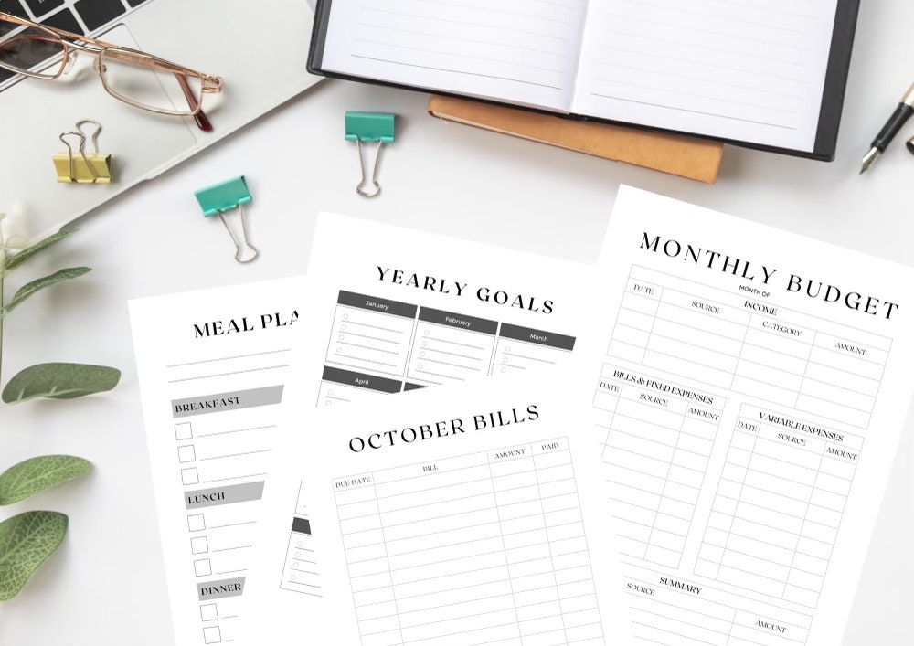 NEW YEAR Financial Planner, Budget Planner, Printable, Monthly Budget ...