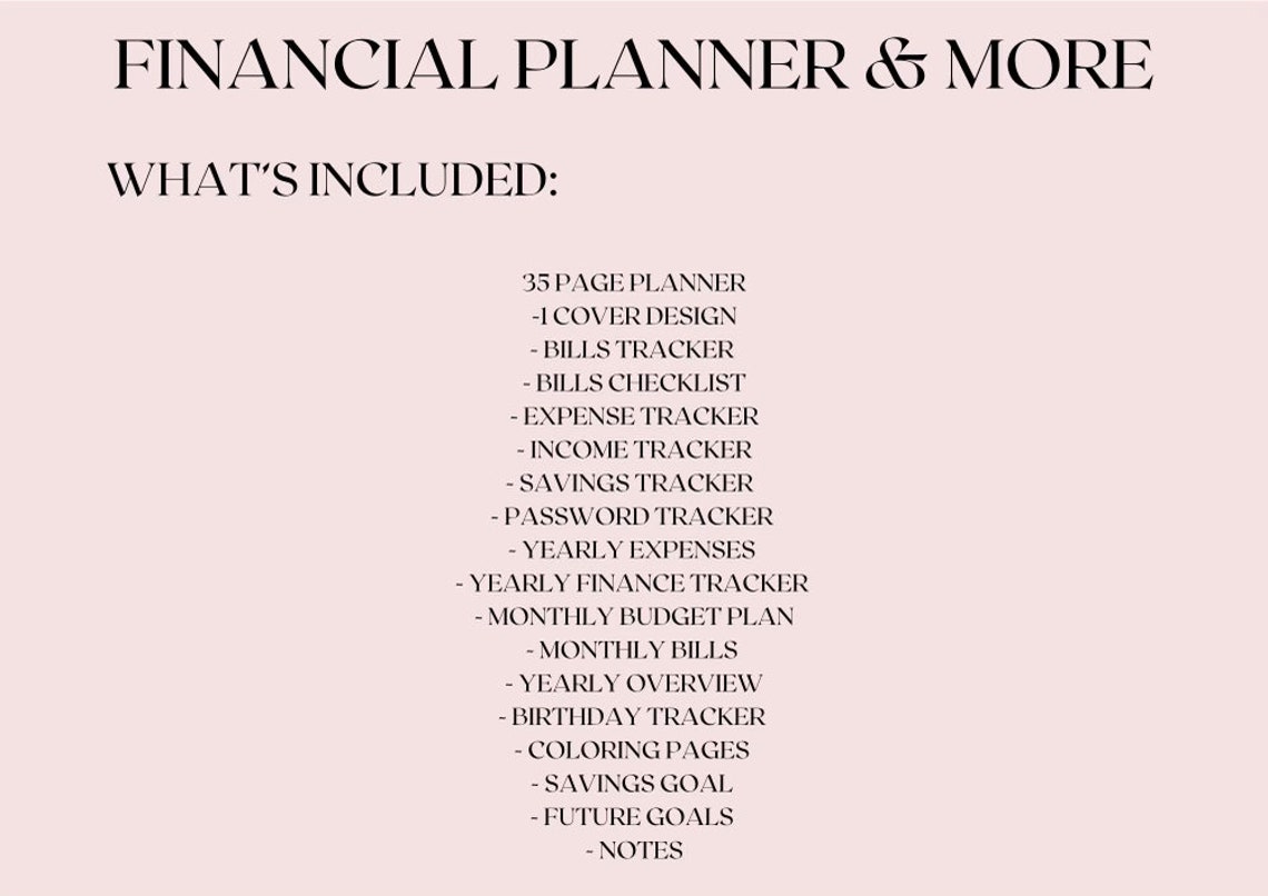 NEW YEAR Financial Planner, Budget Planner, Printable, Monthly Budget ...