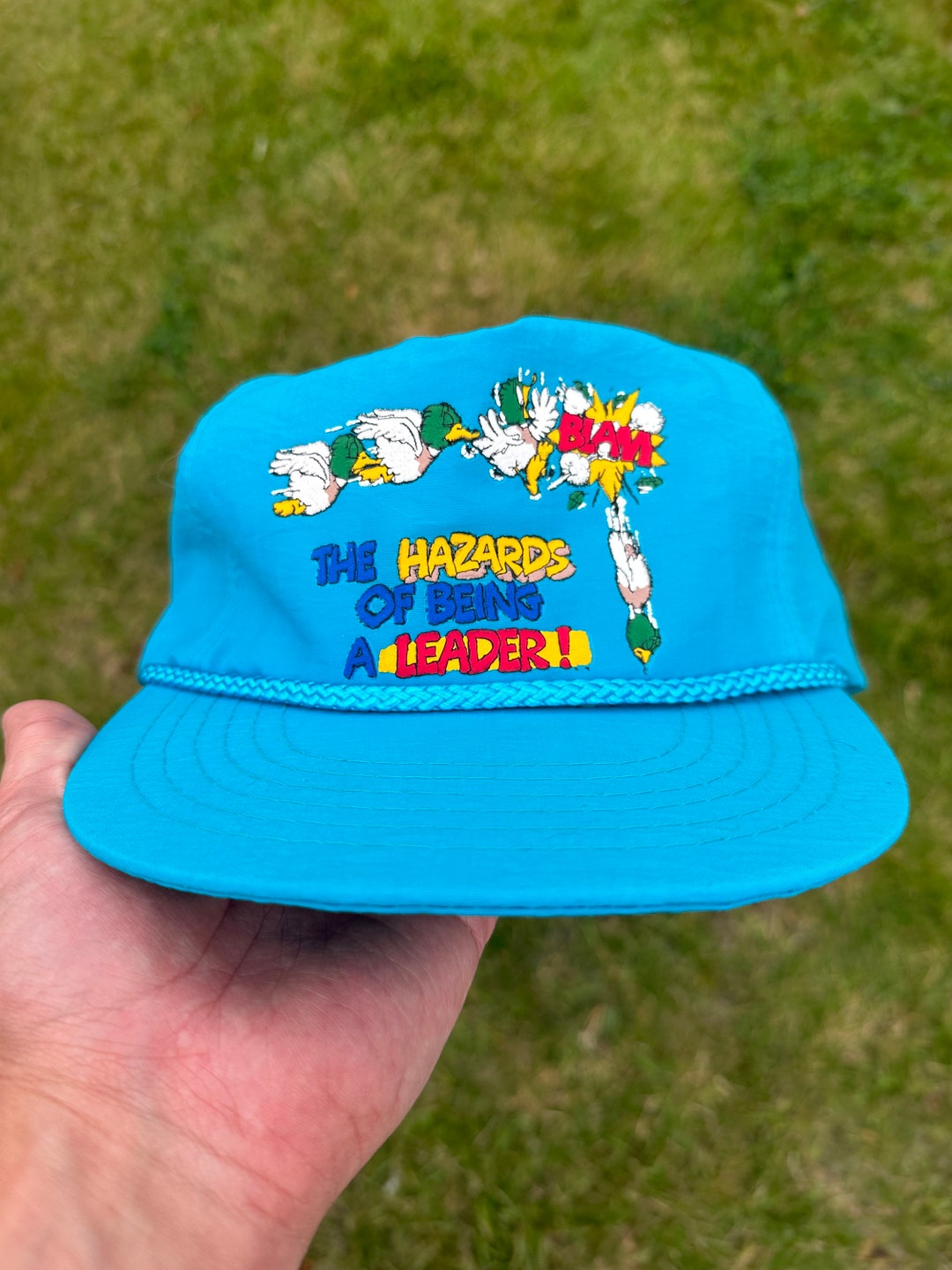 Vintage Hazards of Being A Leader Hat 90s Funny Snapback Dad Hat Grail ...