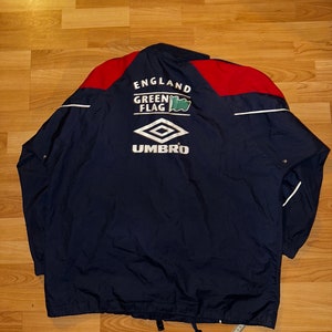 Vintage England Green Flag Jacket 90’s Umbro Football Windbreaker ...