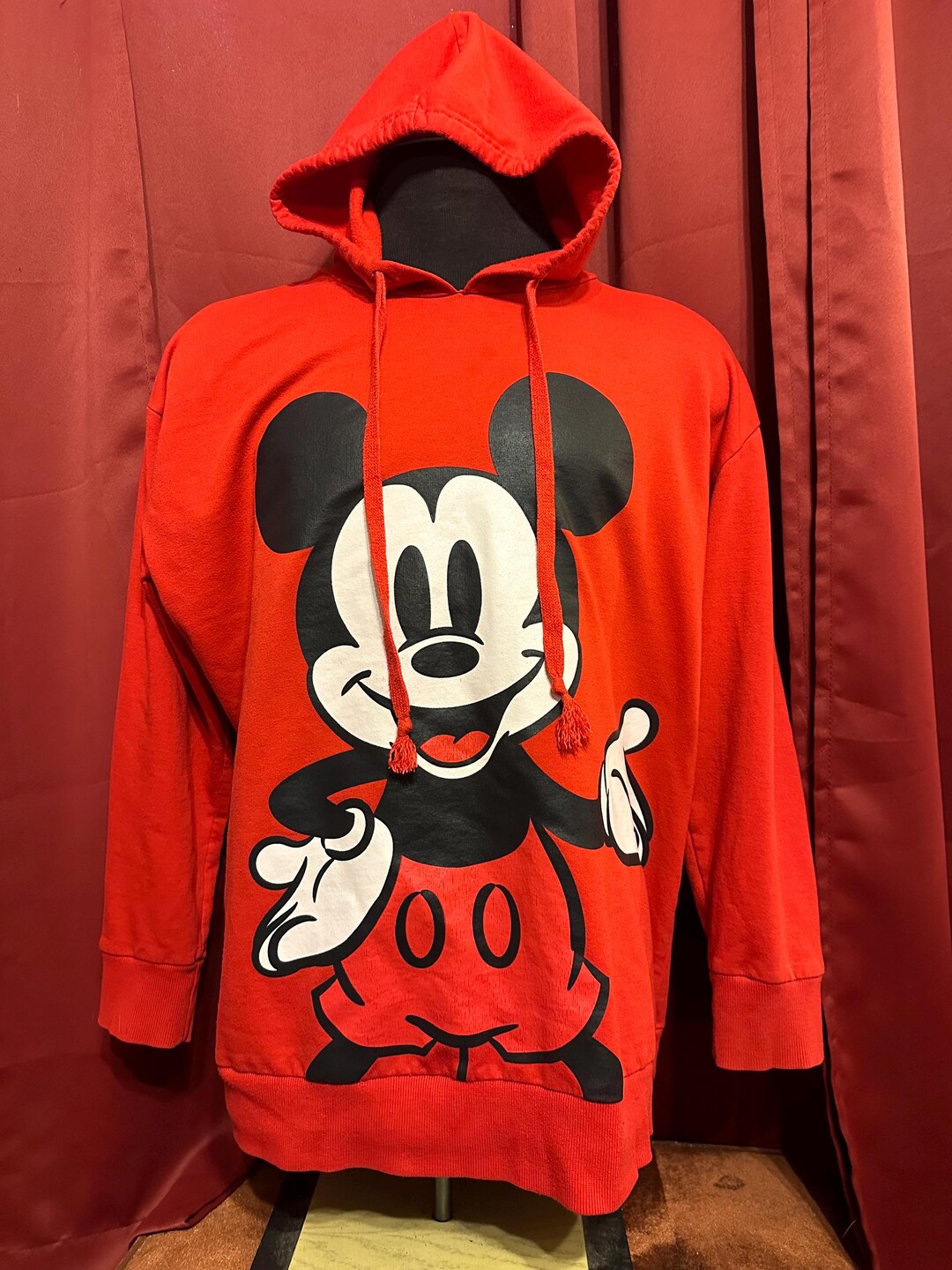 Vintage Mickey Mouse Hoodie 90s Shoulder Shrug Cartoon Disney ...