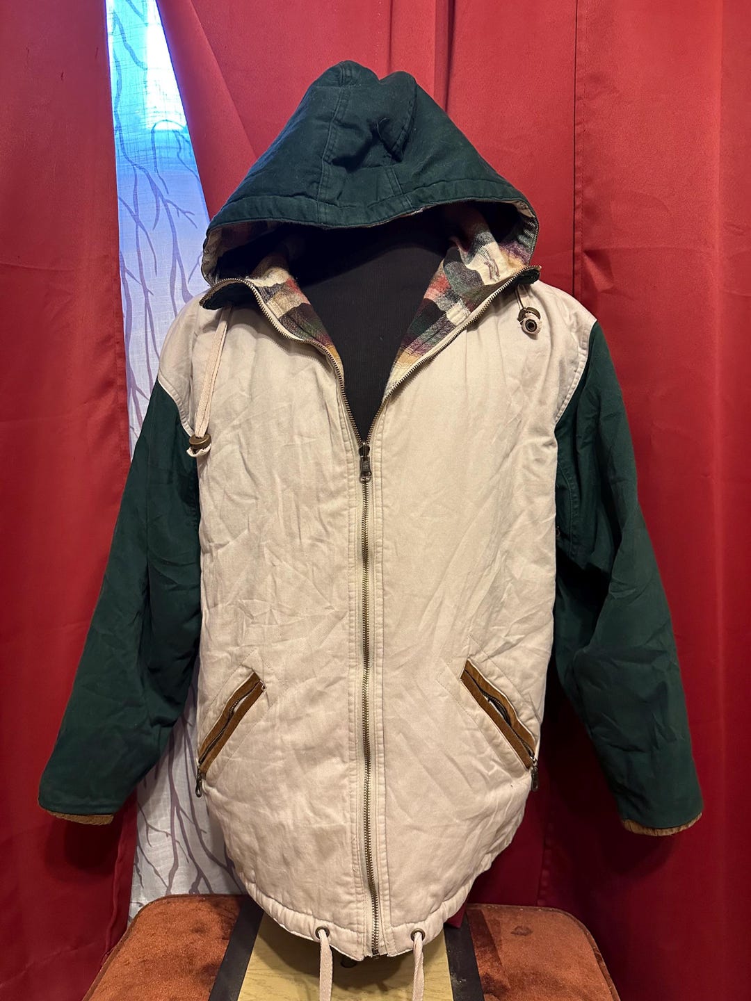 Vintage Aztec Print Jacket 90’s Patchwork Tonal Colour Bloco Reversible ...