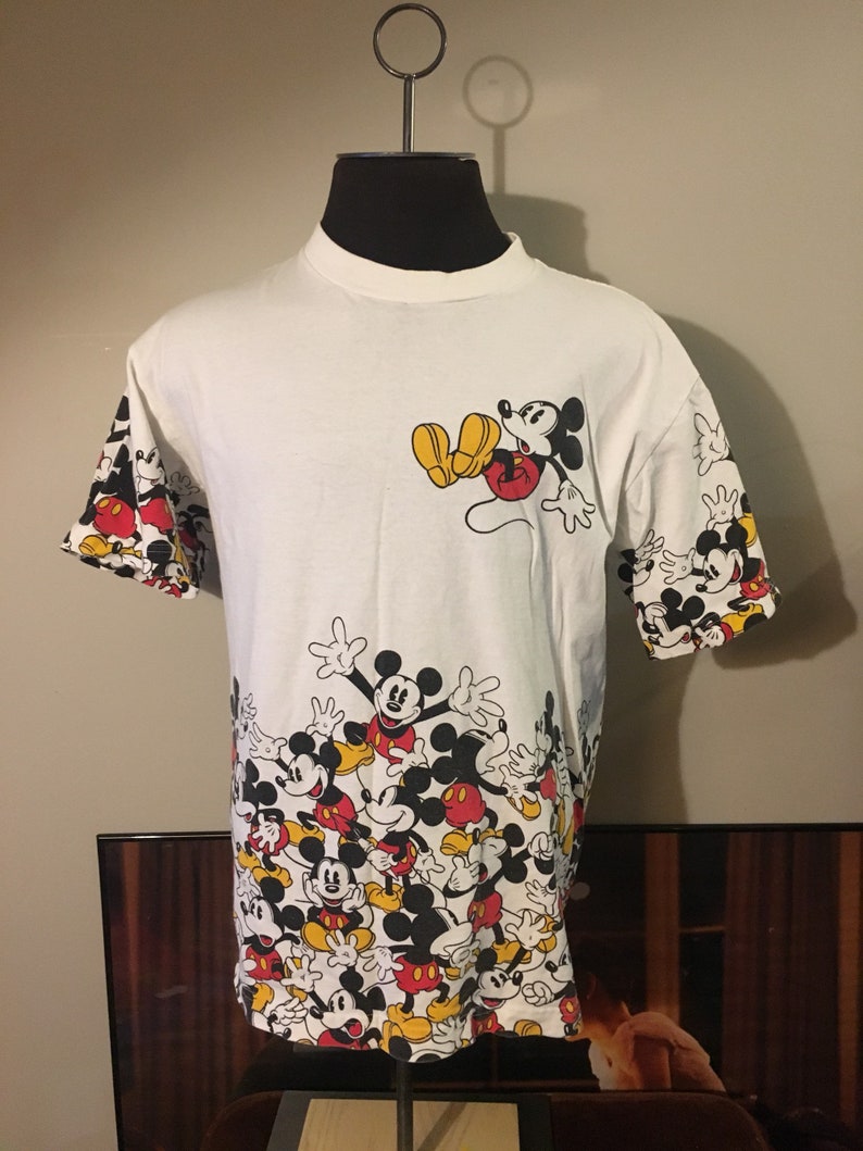 Vintage Mickey Mouse All Over Print Tshirt - Etsy