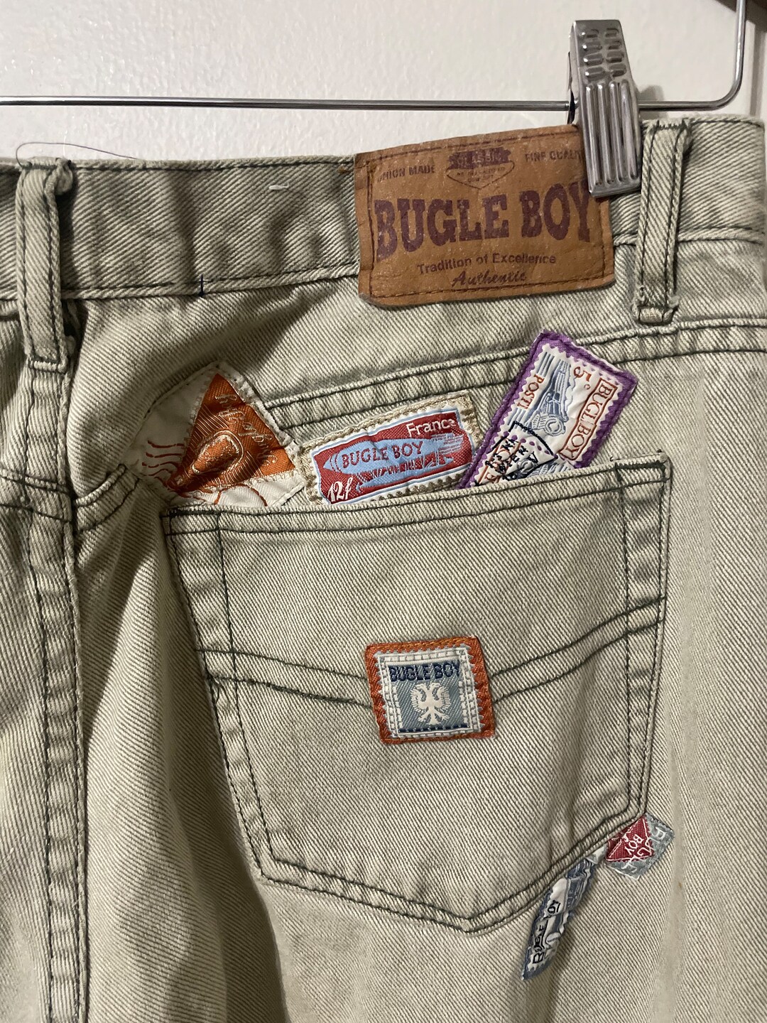 Vintage Bugle Boy Jeans 90s Denim Stamp Pocket Grail - Etsy