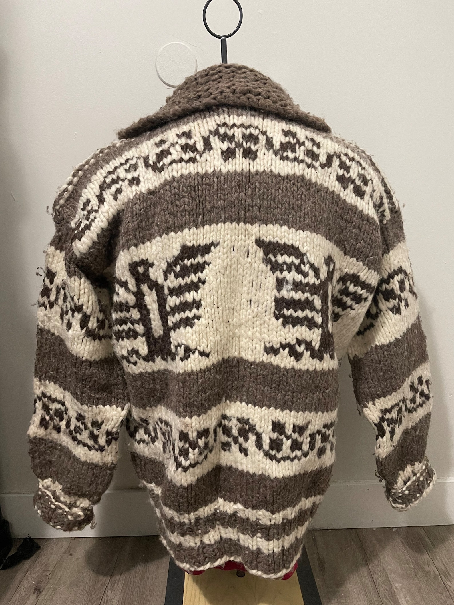 Vintage Cowichan Sweater Thunderbird Design Boho Chic Authentic ...