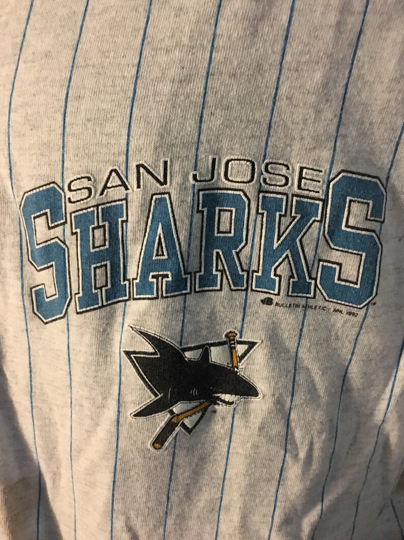 Vintage San Jose Sharks Pin Stripe Baseball Jersey Shirt - Etsy