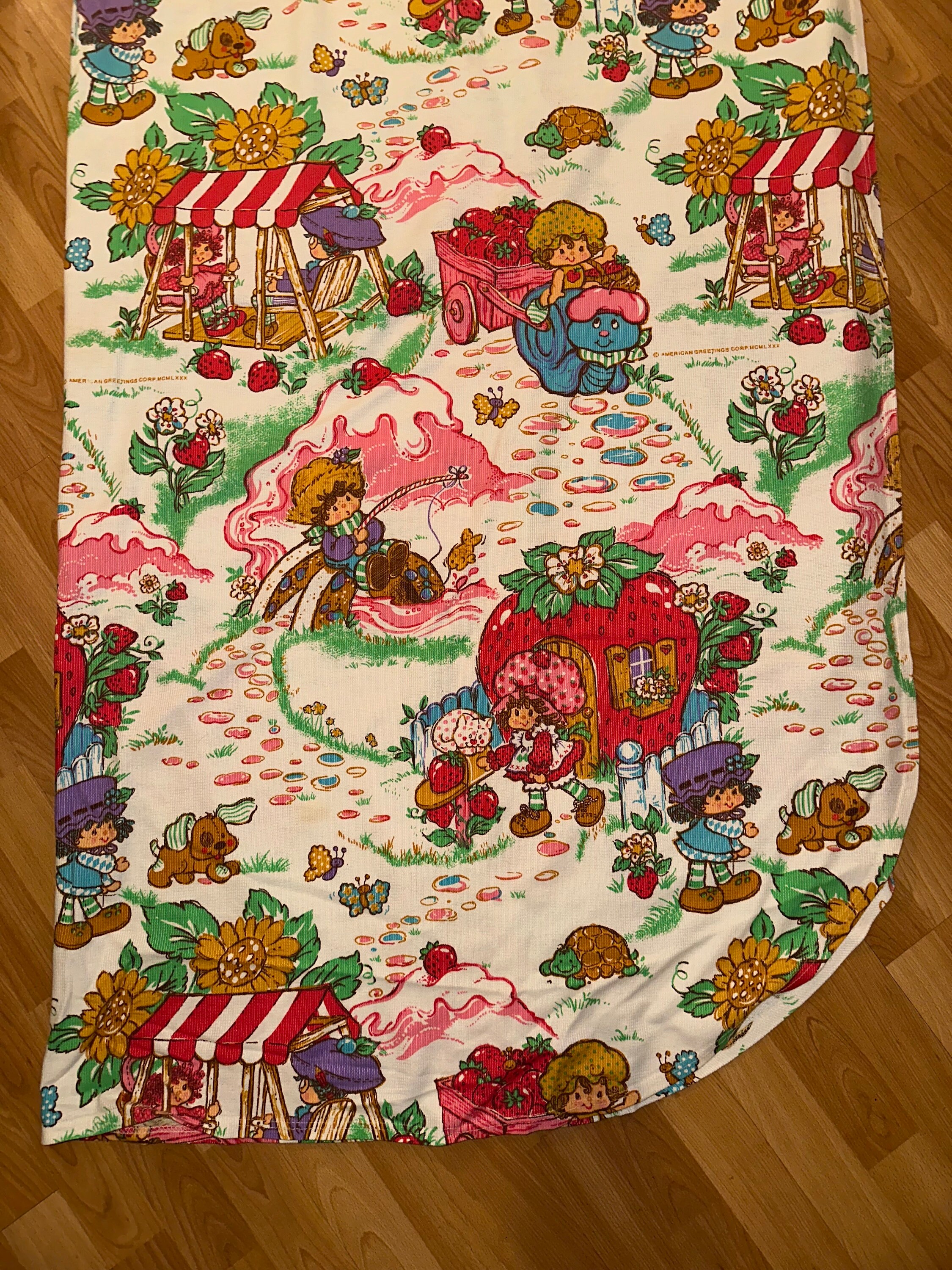 Vintage Strawberry Shortcake Bed Spread Blanket 103x72 Roughly - Etsy