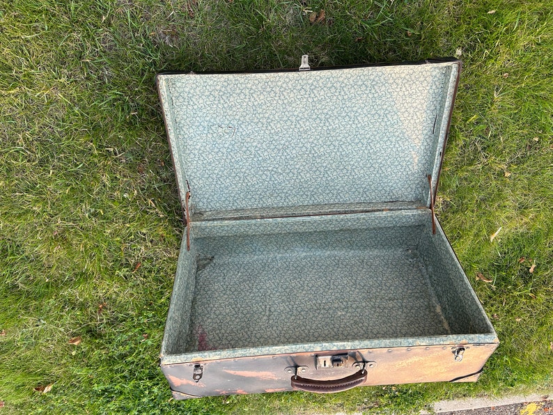 Vintage Trunk Suitcase Art Deco Cowboy Chic Rustic Farmhouse Decor ...