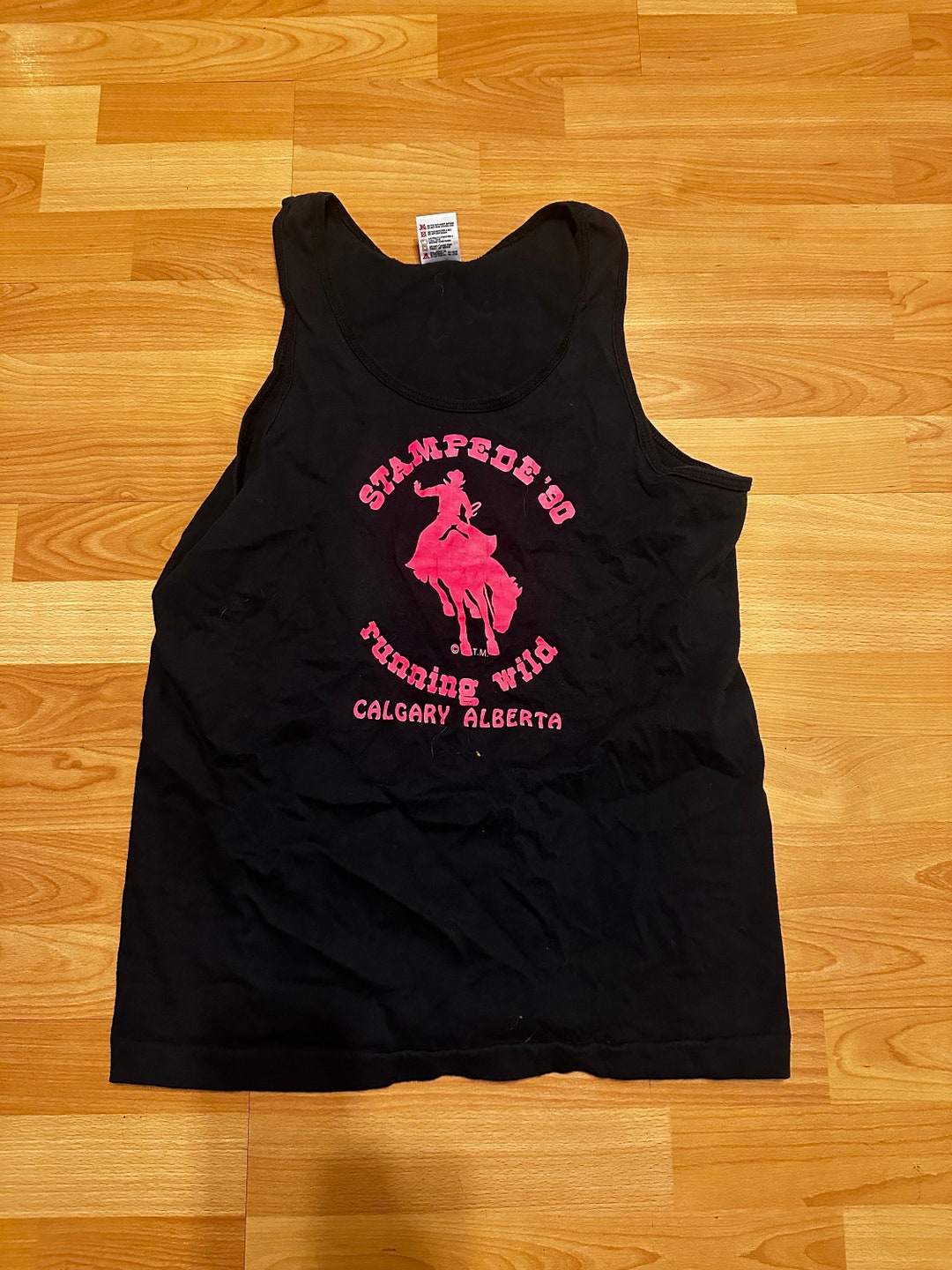 Vintage Calgary Stampede Tank Top 90s Running Wild Neon Cowboy Chic ...