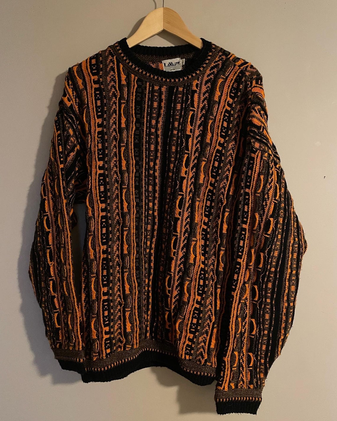 Vintage Lavane Sweater Coogi Style Textile 90s Grail Halloween Boo - Etsy
