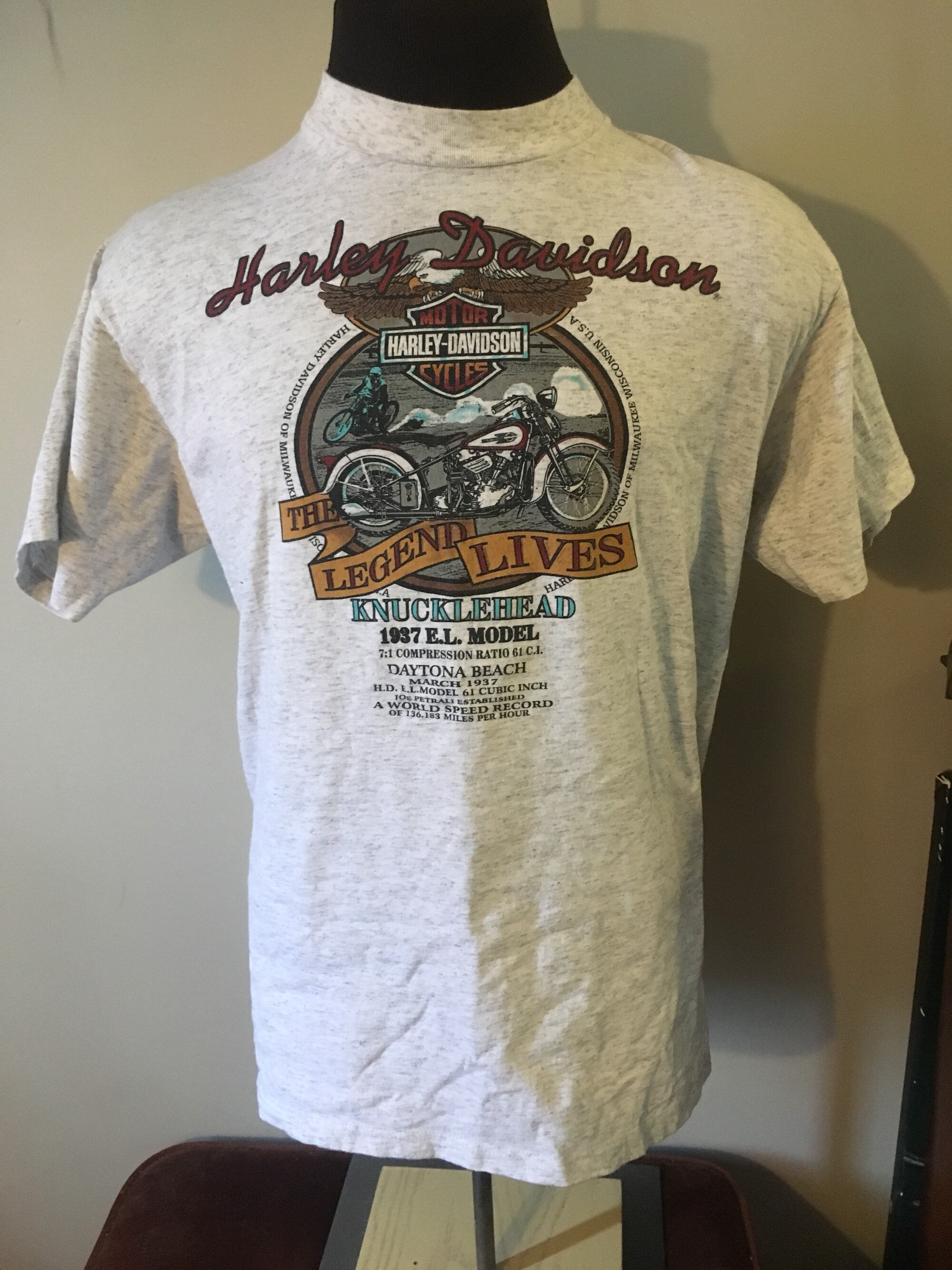 Vintage Harley Davidson Knucklehead T Shirt 90s Biker Grail - Etsy
