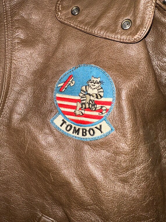 Vintage Flight Club Aviator Jacket 90s Leather Pilot … - Gem