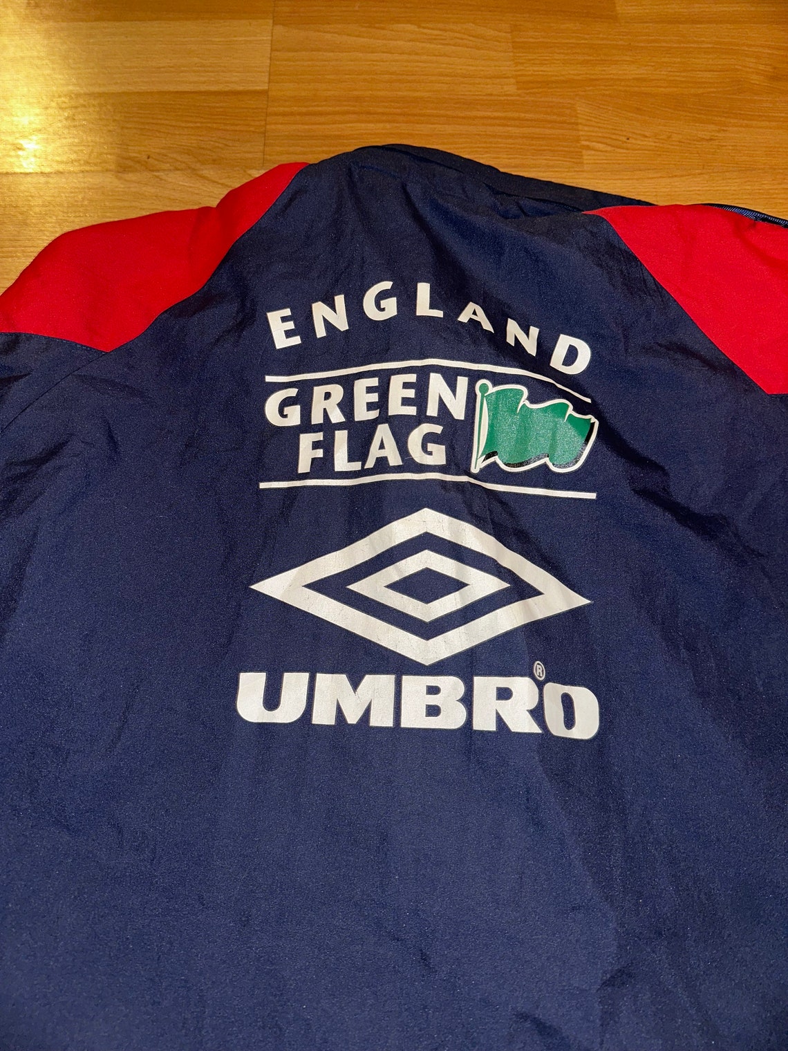 Vintage England Green Flag Jacket 90s Umbro Football Windbreaker ...