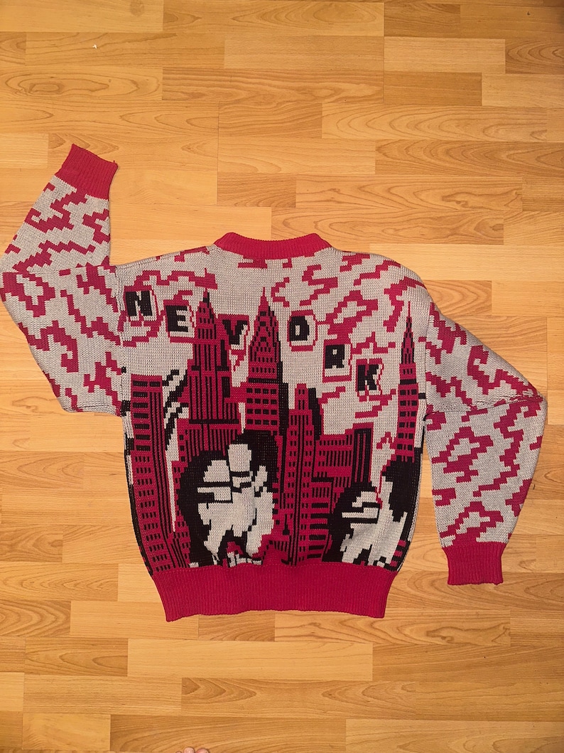 Vintage New York Sweater 80s Nouvelle Vague Chic Twin Towers New Wave ...