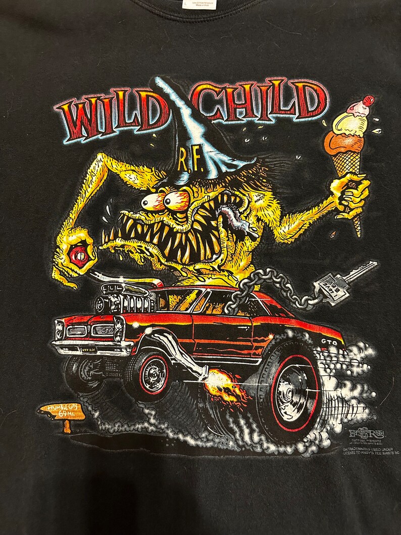 Ed Roth Rat Fink Tshirt Y2K Rat Rod Wild Child Classic Cars Streetwear ...