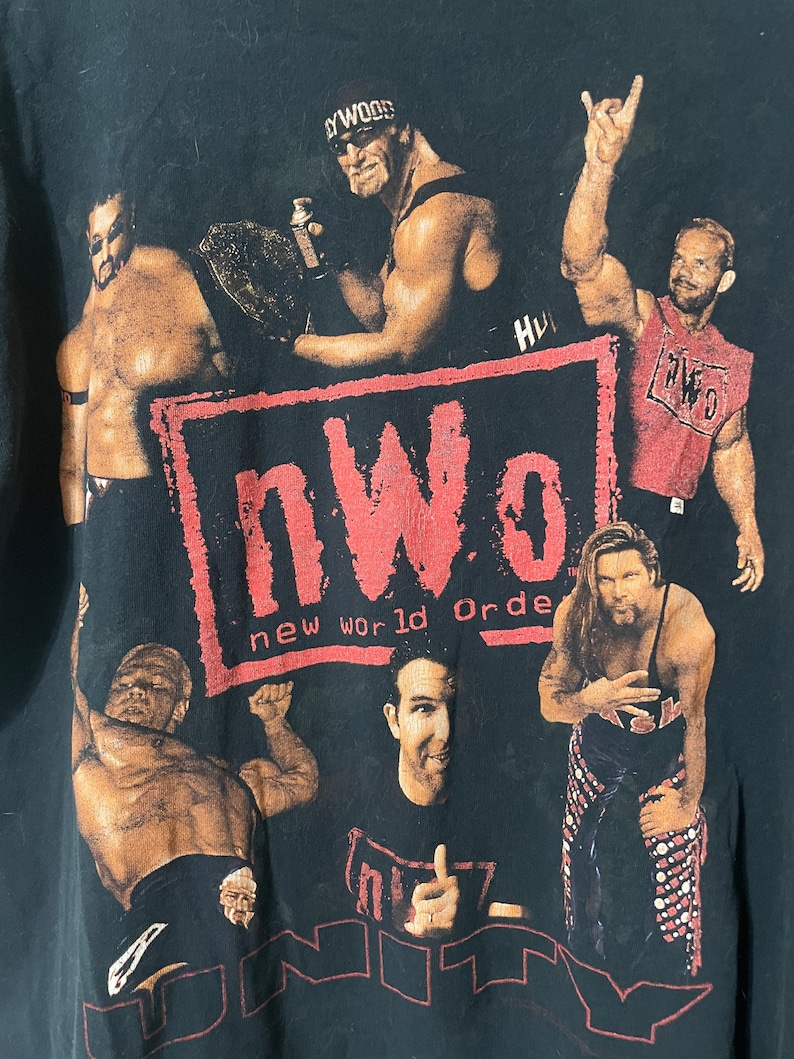 Vintage NWO WCW Wrestling Tshirt Wolfpack Unity 90s Grail Scott Hall ...