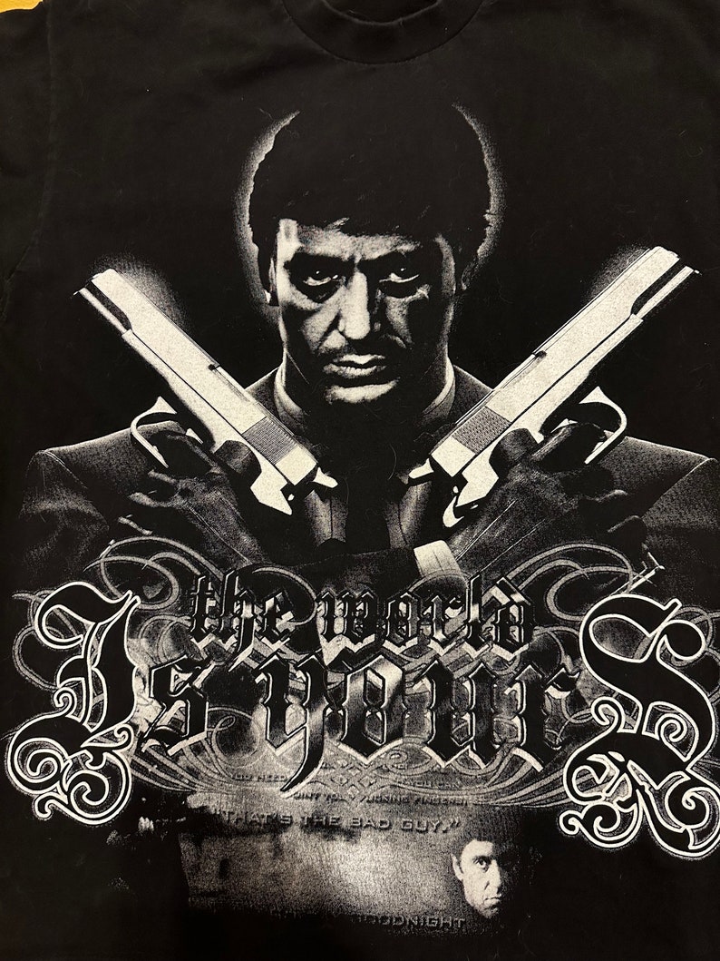 Scarface Tony Montana Tshirt the World is Yours Y2K Streetwear Grail - Etsy