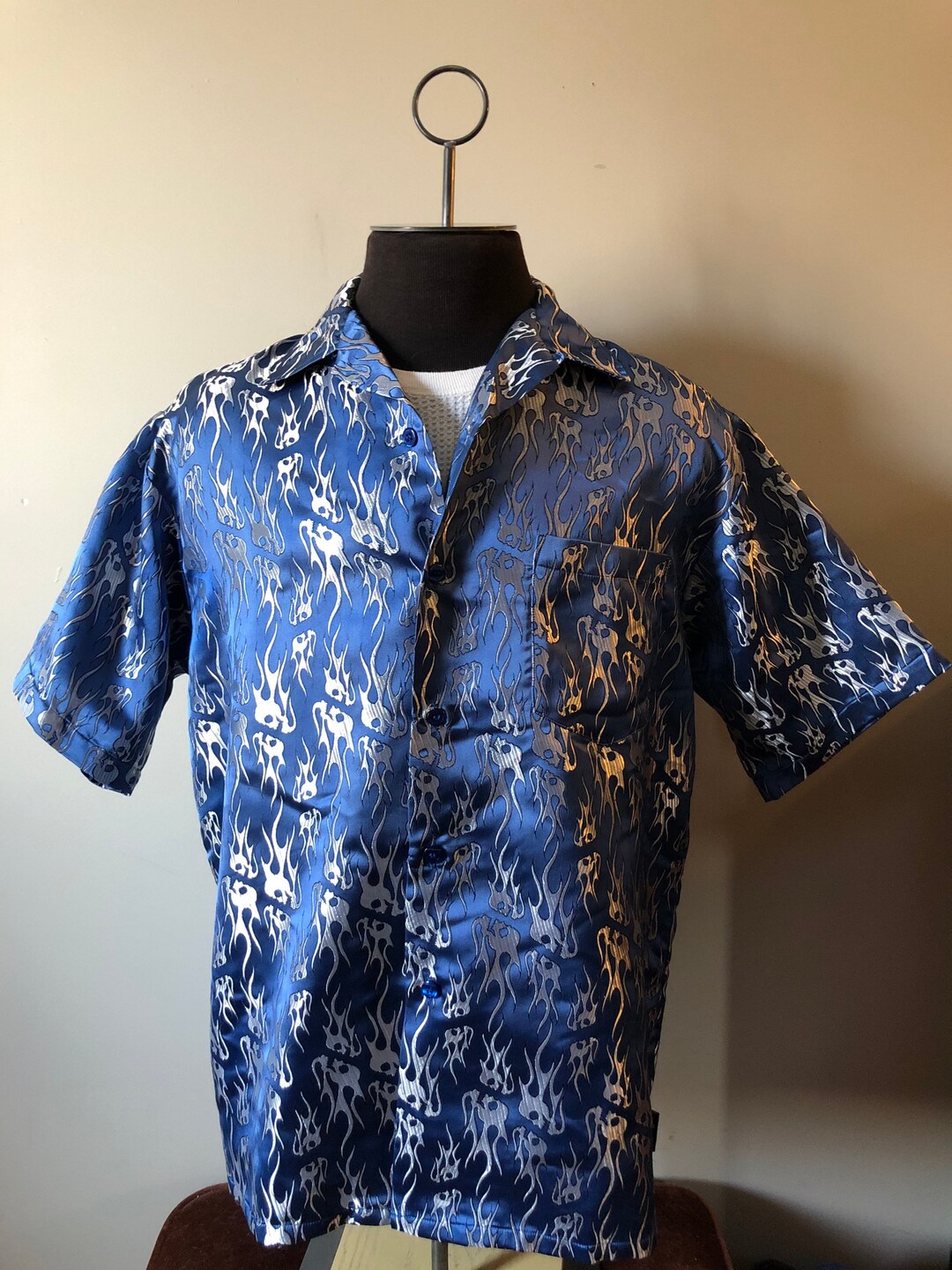 Vintage R2 Player Shirt Randy River Skull Flames Shirt - Etsy UK