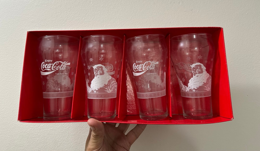 Vintage Coca Cola Christmas Glass Cups 90s Collector’s Edition Rare ...