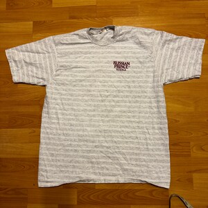Vintage Russian Prince Vodka Tshirt 90s Heather Gray Striped Spell Out ...