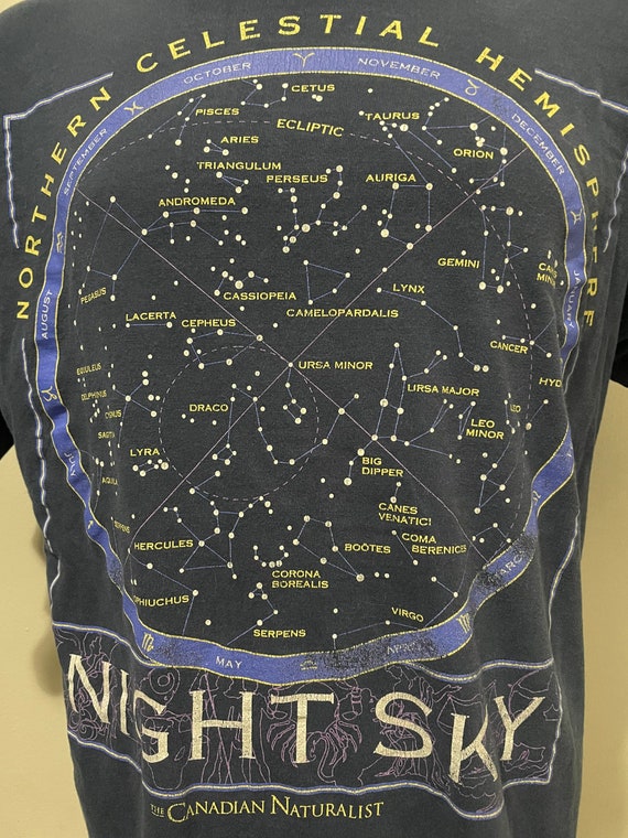 Vintage Night Sky Shirt 90s Celestial Zodiac Chart Na… - Gem
