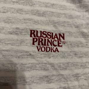 Vintage Russian Prince Vodka Tshirt 90s Heather Gray Striped Spell Out ...