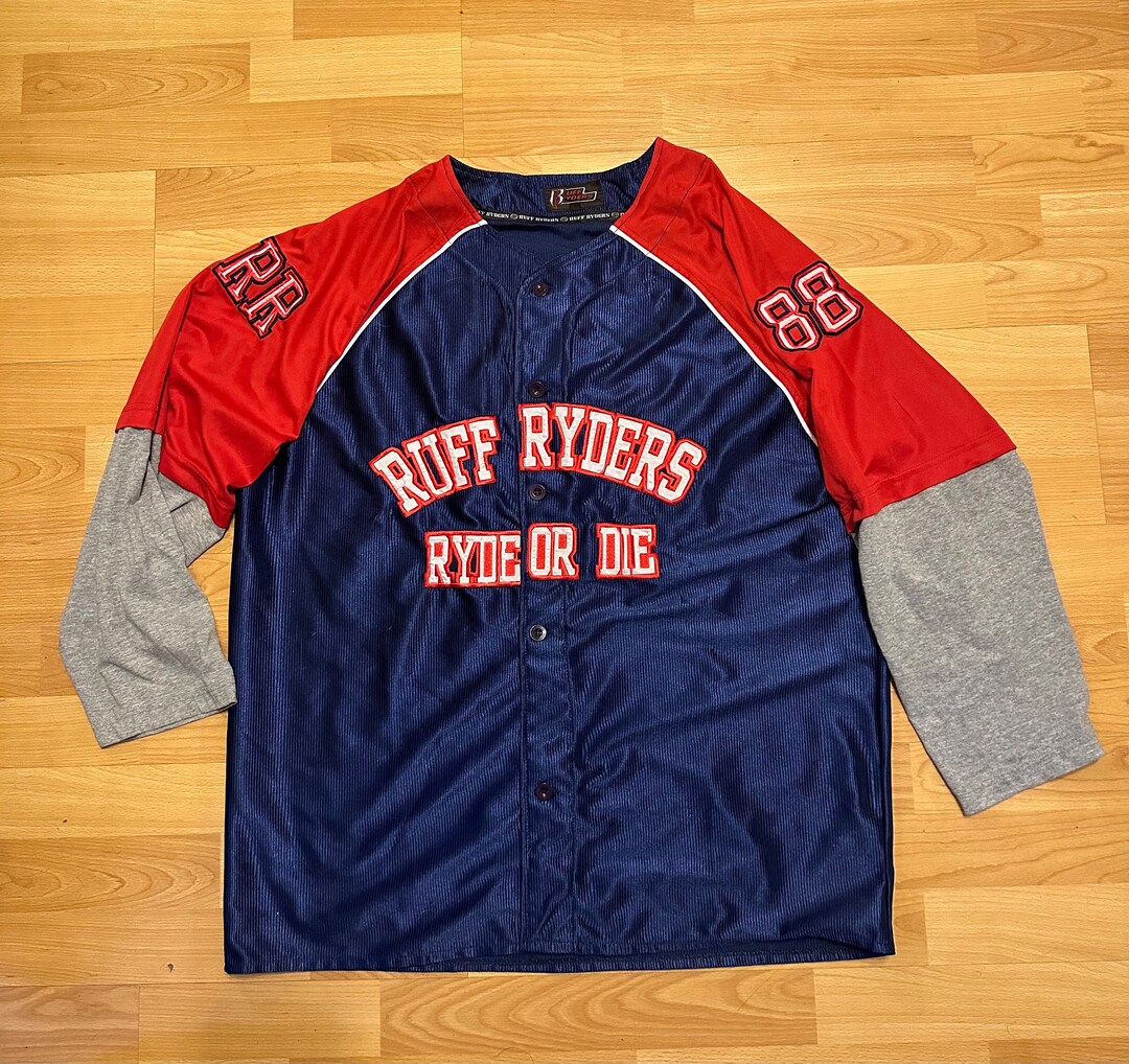 Vintage Ruff Ryders Jersey Shirt Y2K Rap Tee Long Sleeve Streetwear ...