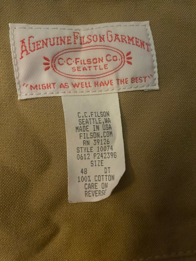 Vintage Filson Tin Cloth Cruiser Jacket - Etsy