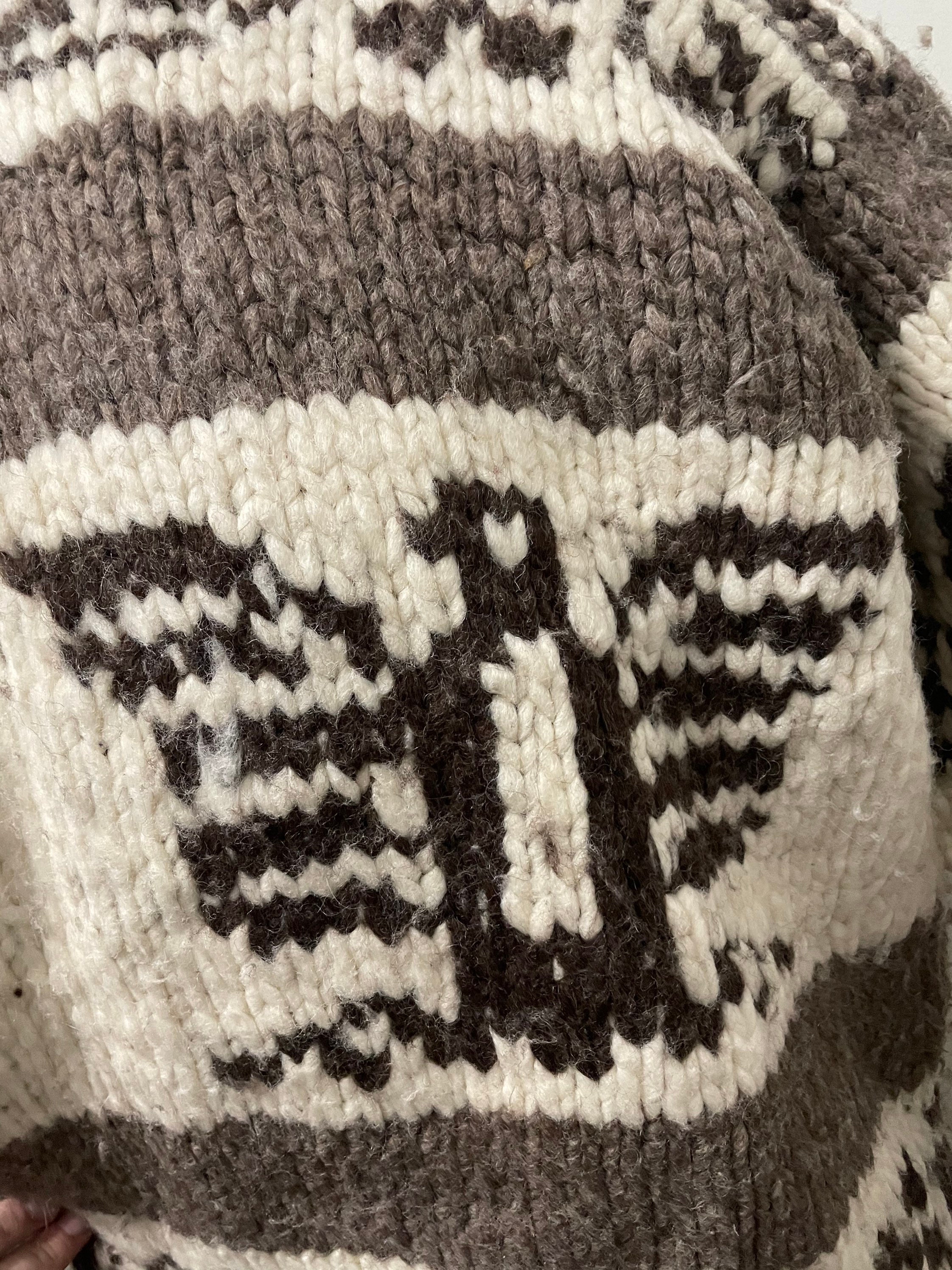 Vintage Cowichan Sweater Thunderbird Design Boho Chic Authentic ...