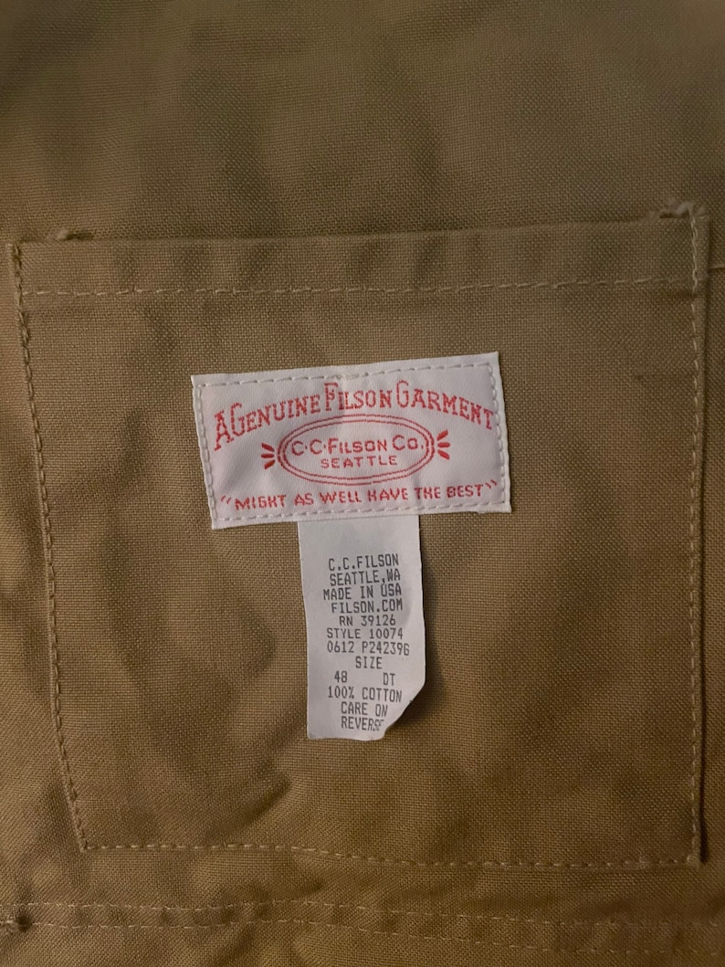 Vintage Filson Tin Cloth Cruiser Jacket - Etsy