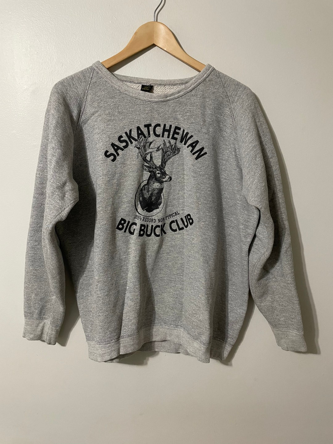 Vintage Saskatchewan Big Buck Club Sweatshirt 80s Workout Wear Deer ...